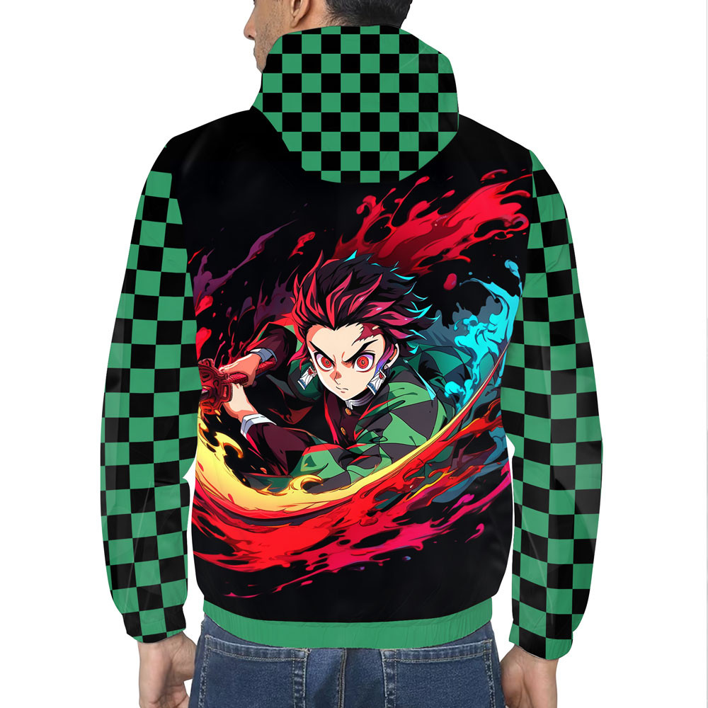 Tanjiro Anime Windbreaker Jacket for Fans and Cosplay Apparel - AnimeBape