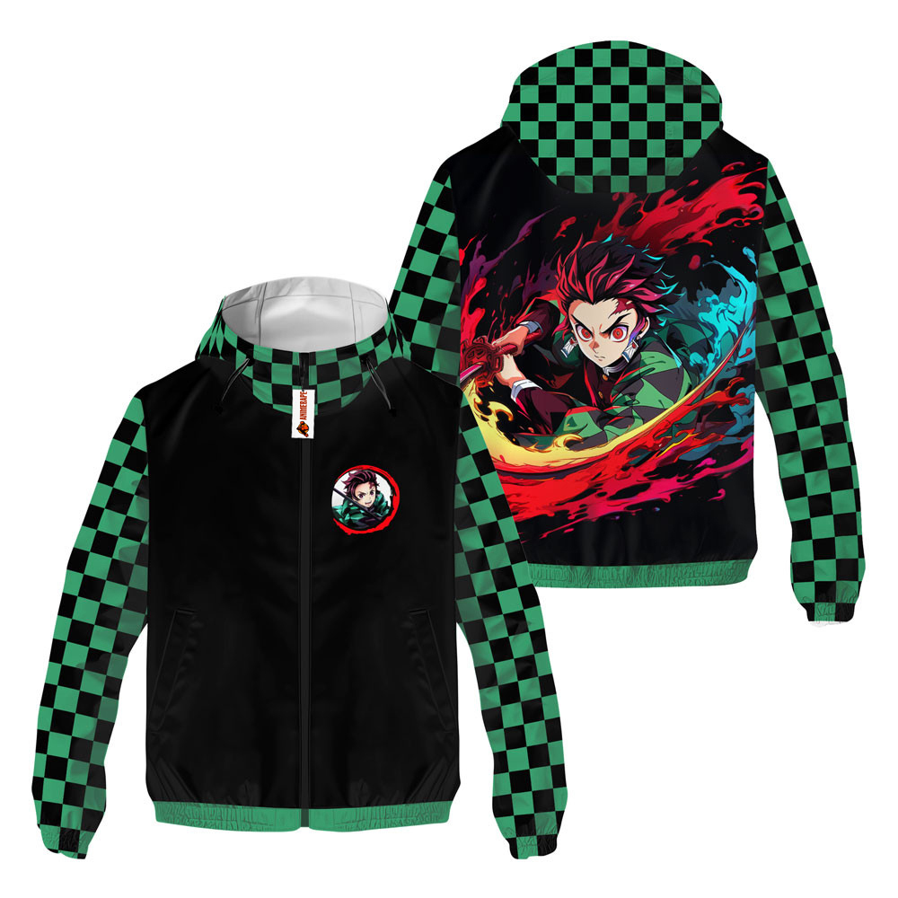 Tanjiro Anime Windbreaker Jacket for Fans and Cosplay Apparel - AnimeBape