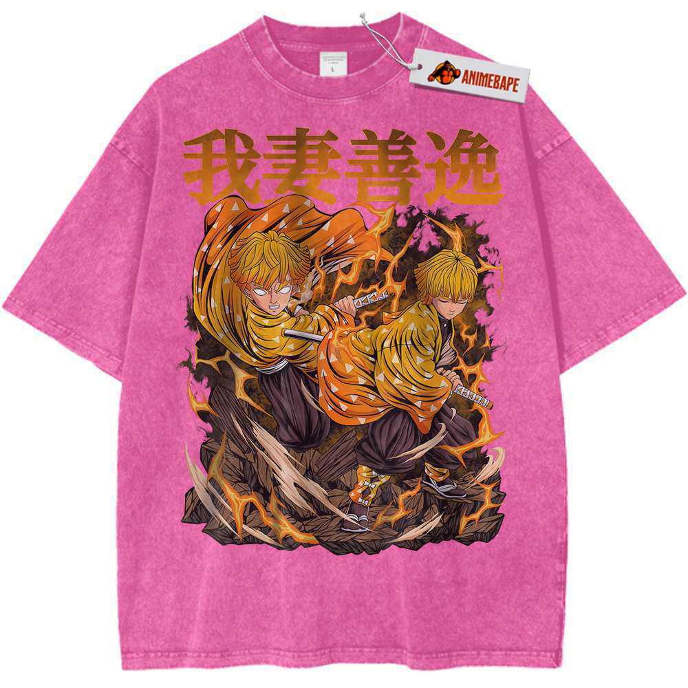 Zenitsu Agatsuma Demon Slayer Vintage Anime Shirt, Unisex Tee - AnimeBape