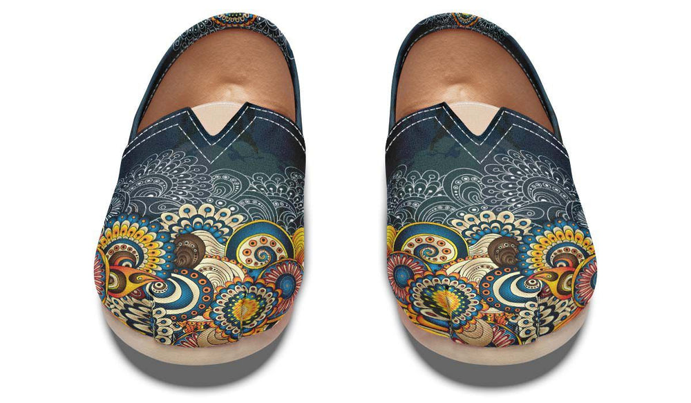 COLORFUL FLOWER MANDALA Tomu Canvas Shoes - AnimeBape