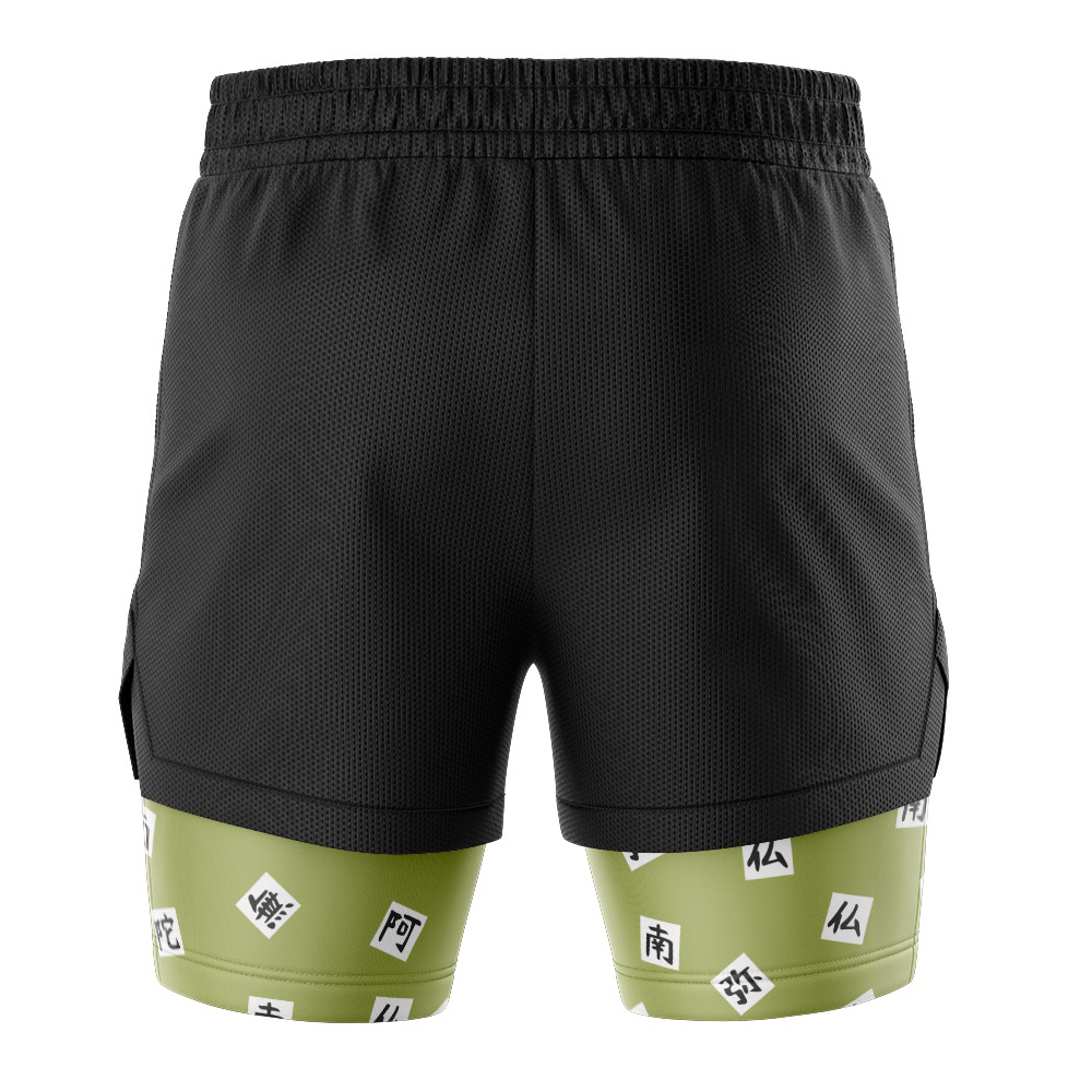 Gyomei Himejima Demon Slayer Compression Workout Training Shorts (2-in ...