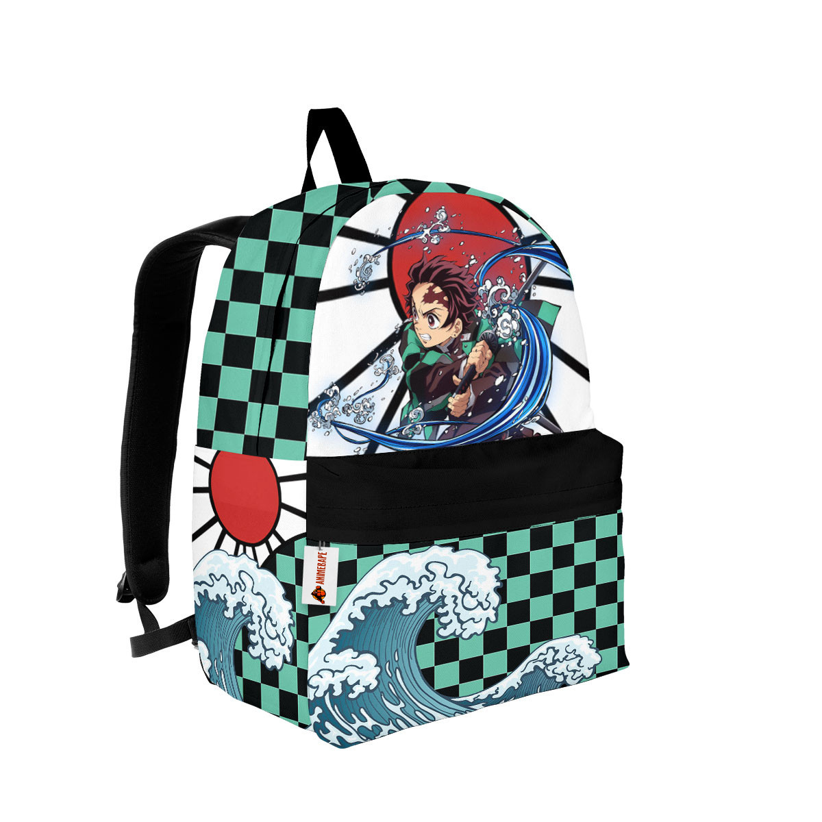 Kids School Backpack Tanjiro Hanafuda School Bag Demon Slayer Kimetsu ...