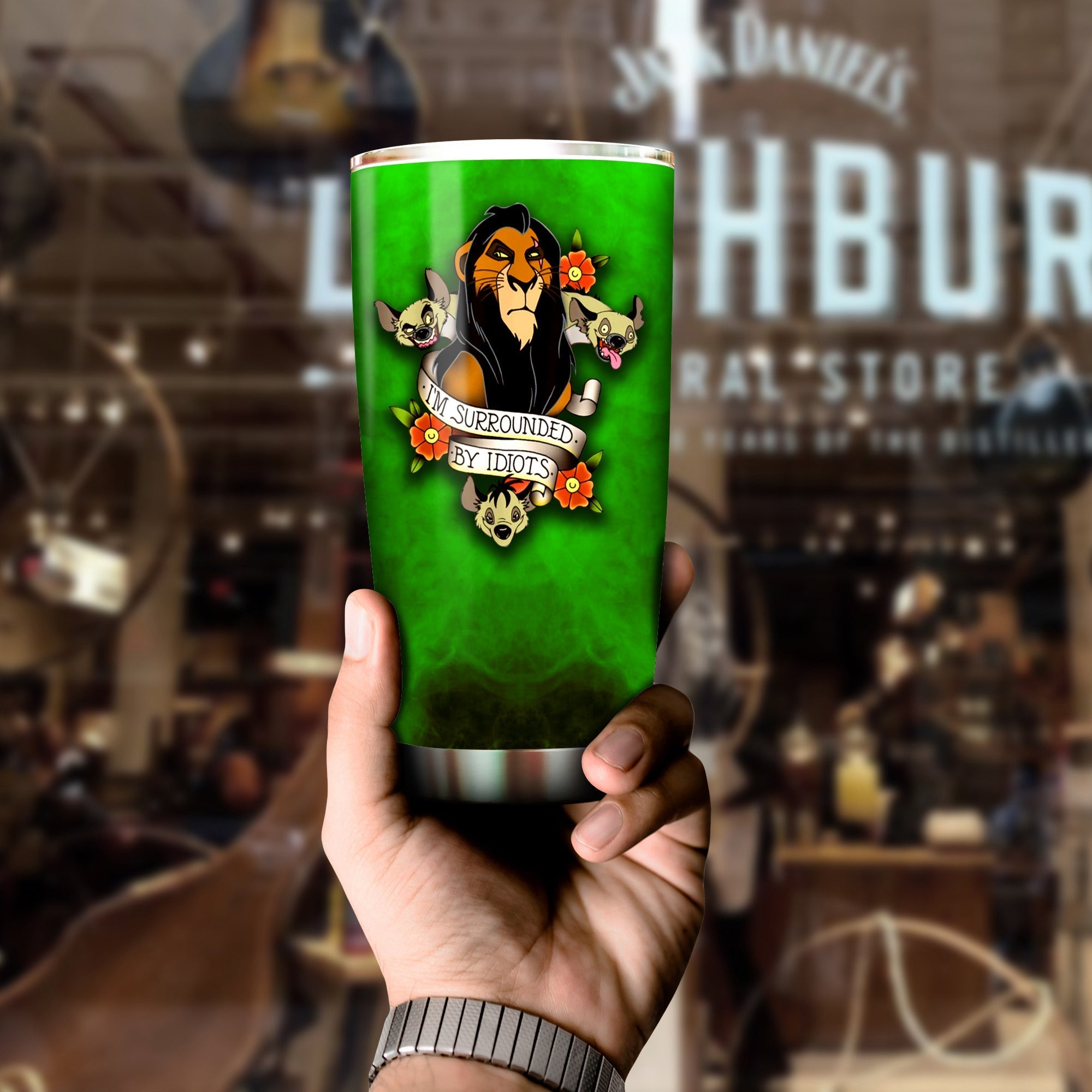 Lion King I'm Surrounded By Idiots Disney 20 oz Tumbler - AnimeBape