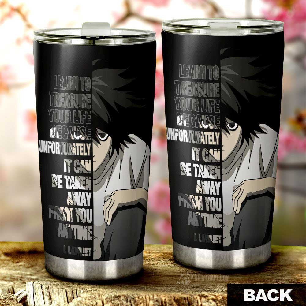 L Lawliet Quotes Death Note 20 oz Tumbler - AnimeBape